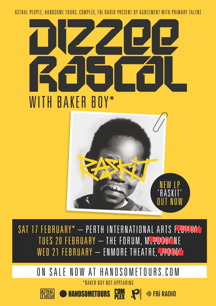 DIZZEE RASCAL · Handsome Tours